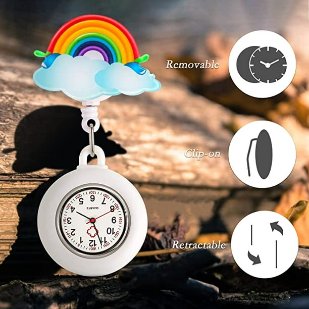 2 Pieces Silicone Pocket Watch Durable Flexible Clock Detachable Clear ...