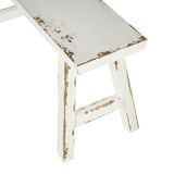 Free Shipping! DecMode Wood Slim Distressed Bench Set - Brown & White ...