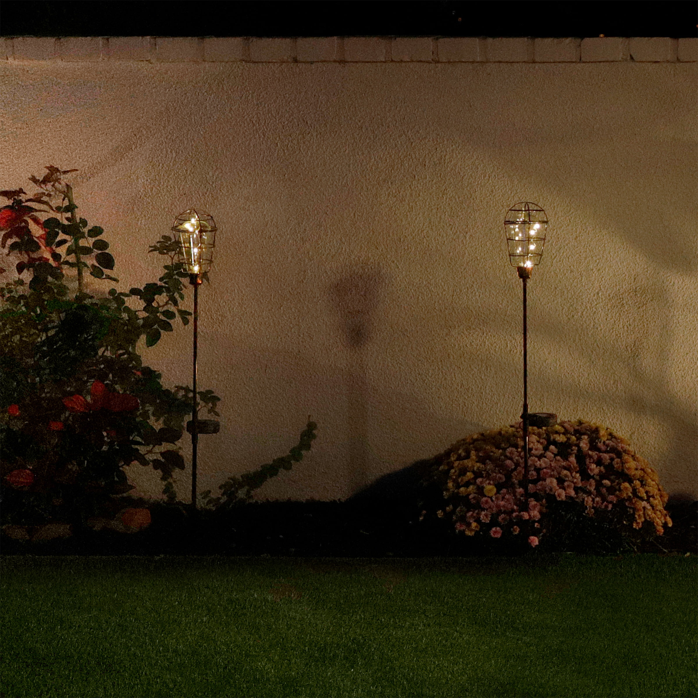 Alpine Corporation 34" Solar Edison Bulb Garden Stake Lights, Set of 2 ...