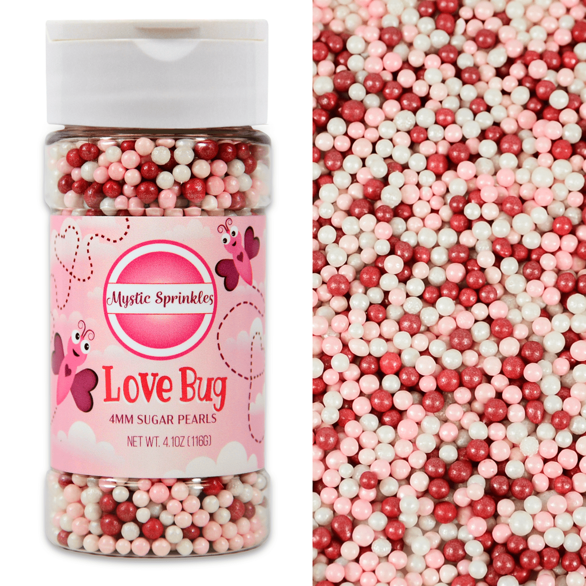 Mystic Sprinkles Love Bug Sugar Pearls 4.1 Oz Bottle - Walmart.com