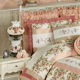 Adelaide Hurricane Table Lamp with Handpainted Pink Roses on Scalloped Glass Shade and Faux ...