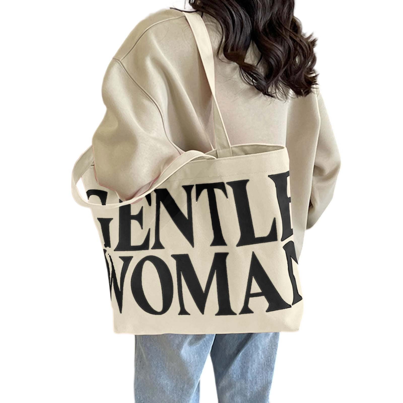 Click here for Nobrand Womens Letter Print Canvas Shoulder Bag  L... prices