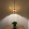 Tiffany Mini Pendant Lights Stained Glass Red Tulips LED Bulb Included ...