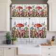 3 Piece Red Mushrooms Kitchen Curtain Valance and Tiers Set Watercolor ...