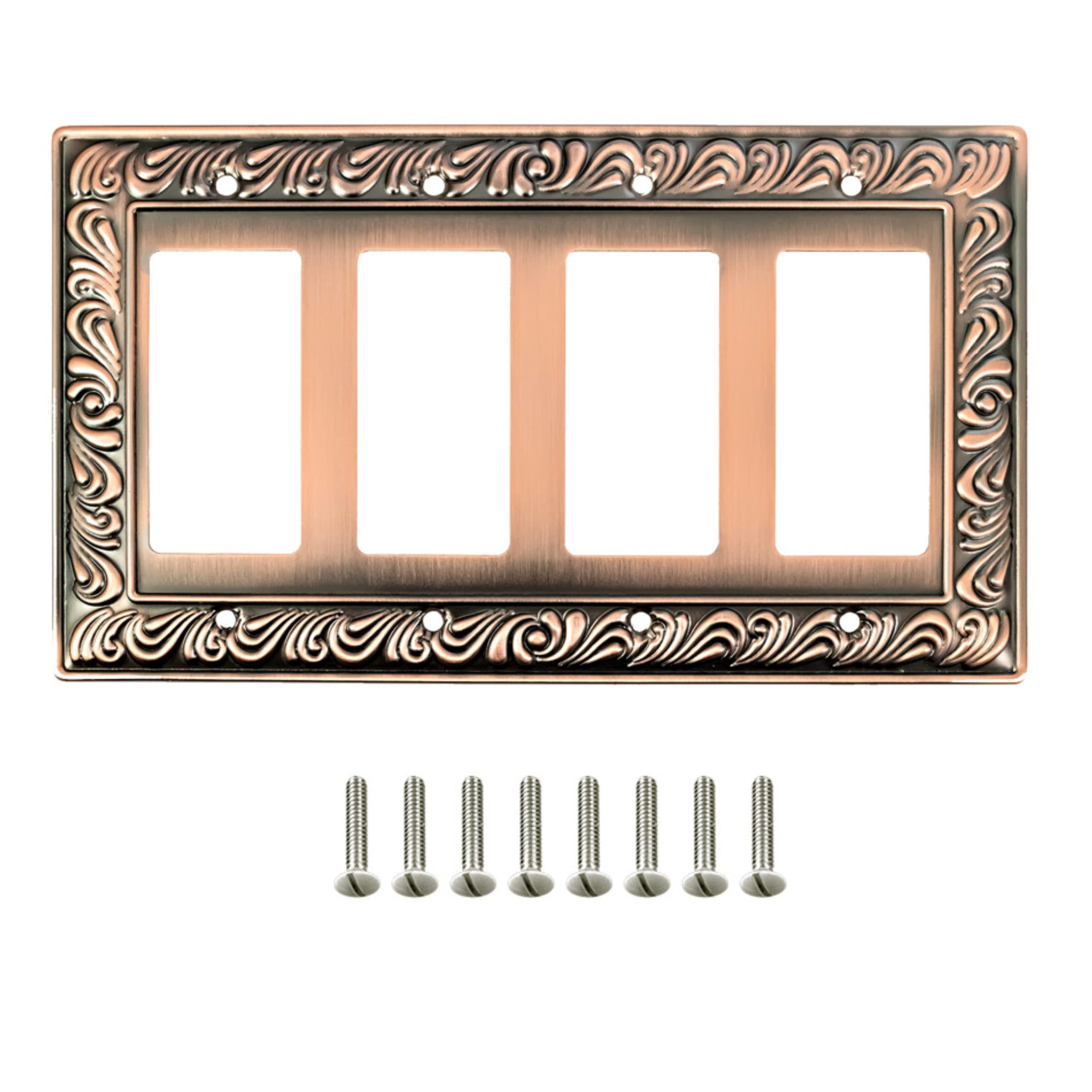 SleekLighting | Wall plates Decorative Tumbled Antique Brass | Electric ...