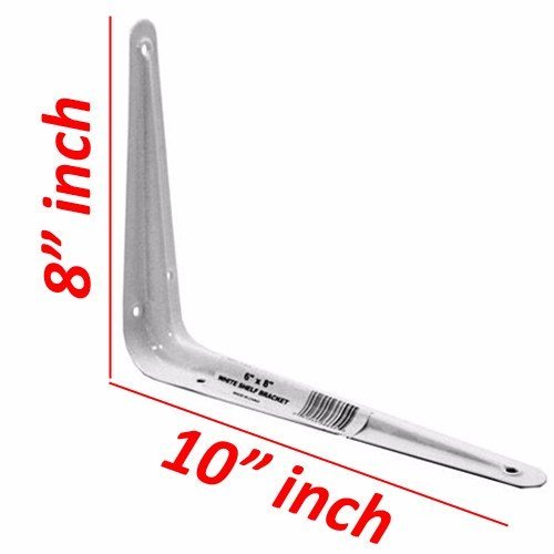 Wideskall Metal 8" x 10" inch Wall Corner Angle Shelving Shelf Brackets ...