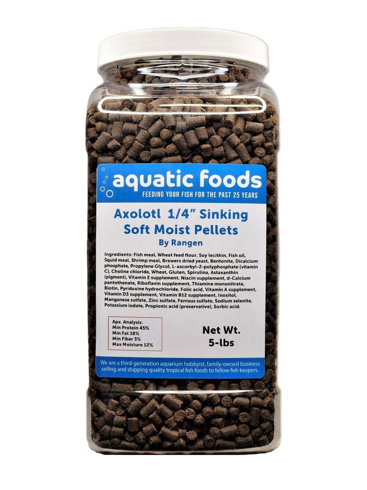 Axolotl Food 1/4" Soft Moist Sinking Rangen Salmon Pellets for Adult ...