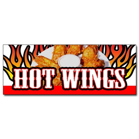 36" HOT Wings 1 Decal Sticker Buffalo Spicy Chicken Crispy Sauce hot ...