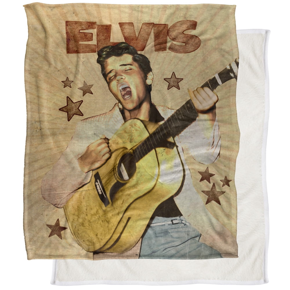 Elvis Presley On Stage Silky Touch Sherpa Back Super Soft Throw Blanket ...