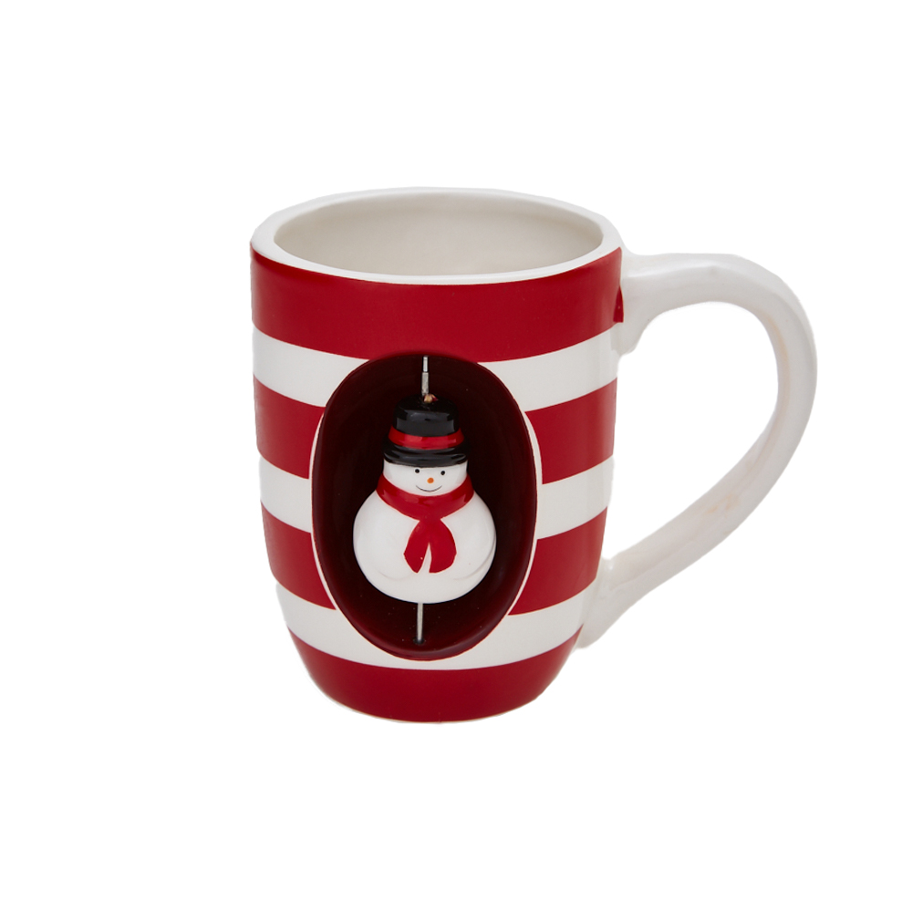 Spinning Snowman Christmas Mug Ceramic Coffee Cup and Hot Cocoa 8oz ...