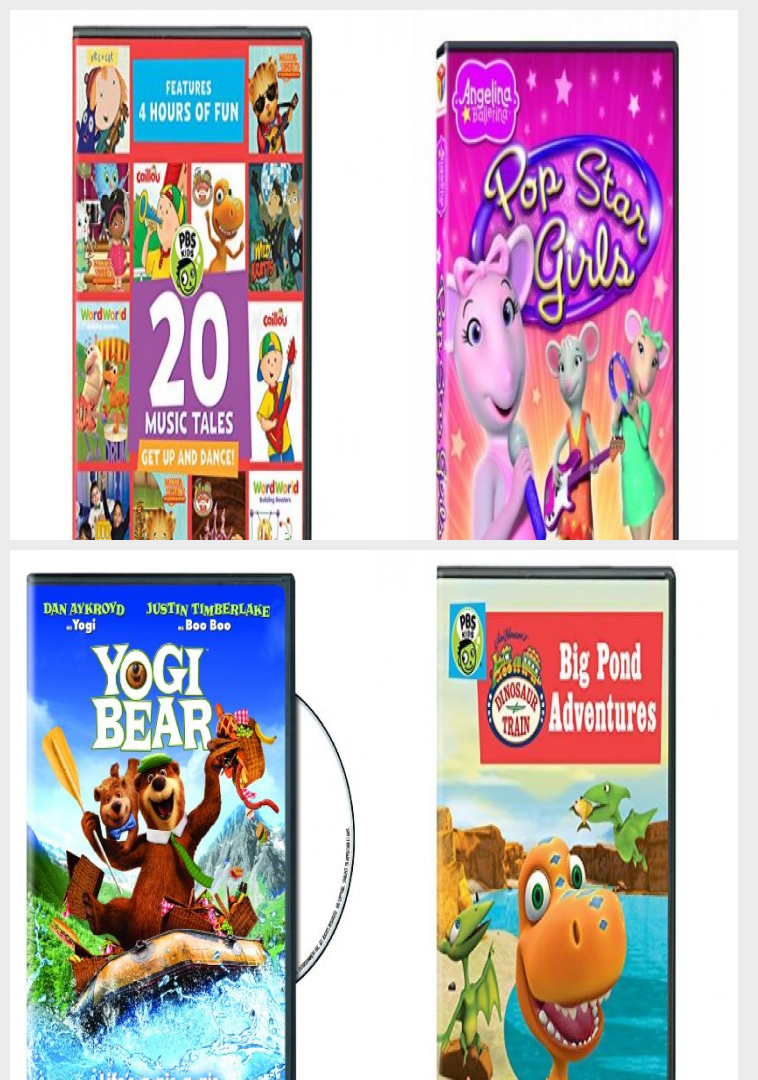 Children's 4 Pack DVD Bundle: PBS KIDS: 20 Music Tales, Angelina ...