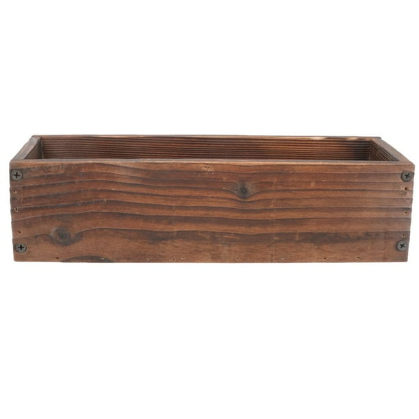 Planter Flower Box Pot Succulent Wood Pots Wooden Planters Rustic ...