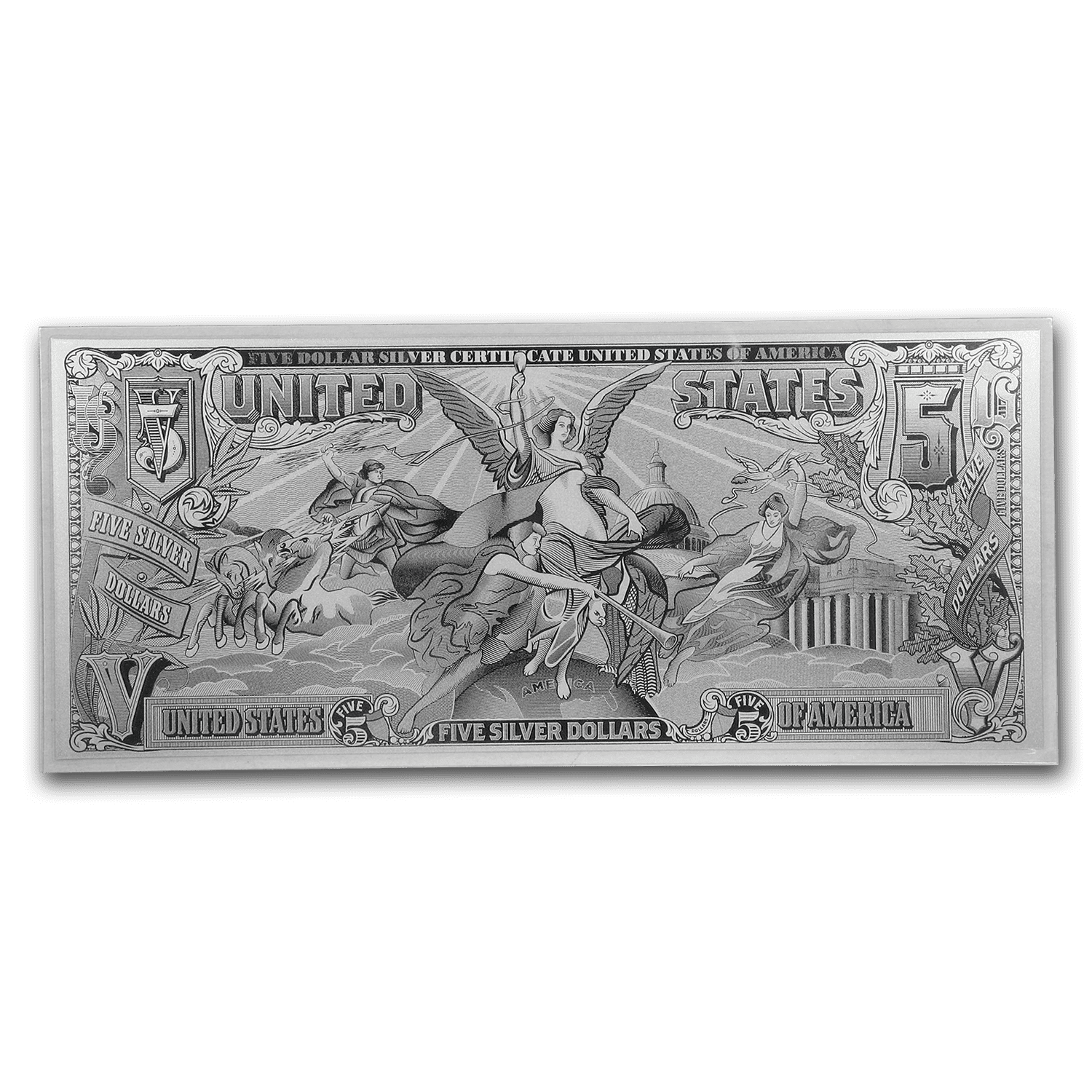 Five Dollar Bill Black And White