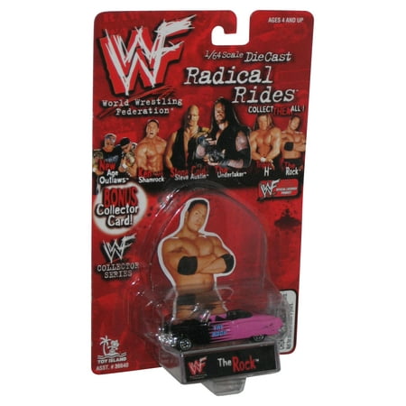 WWE WWF Wrestling Radical Rides (1998) Toy Island The Rock Pink & Black ...