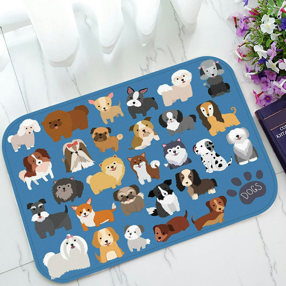 ECZJNT Cute Dog Puppy Set Doormat Bath Mat Rug Entrance Rug Floor Mats ...