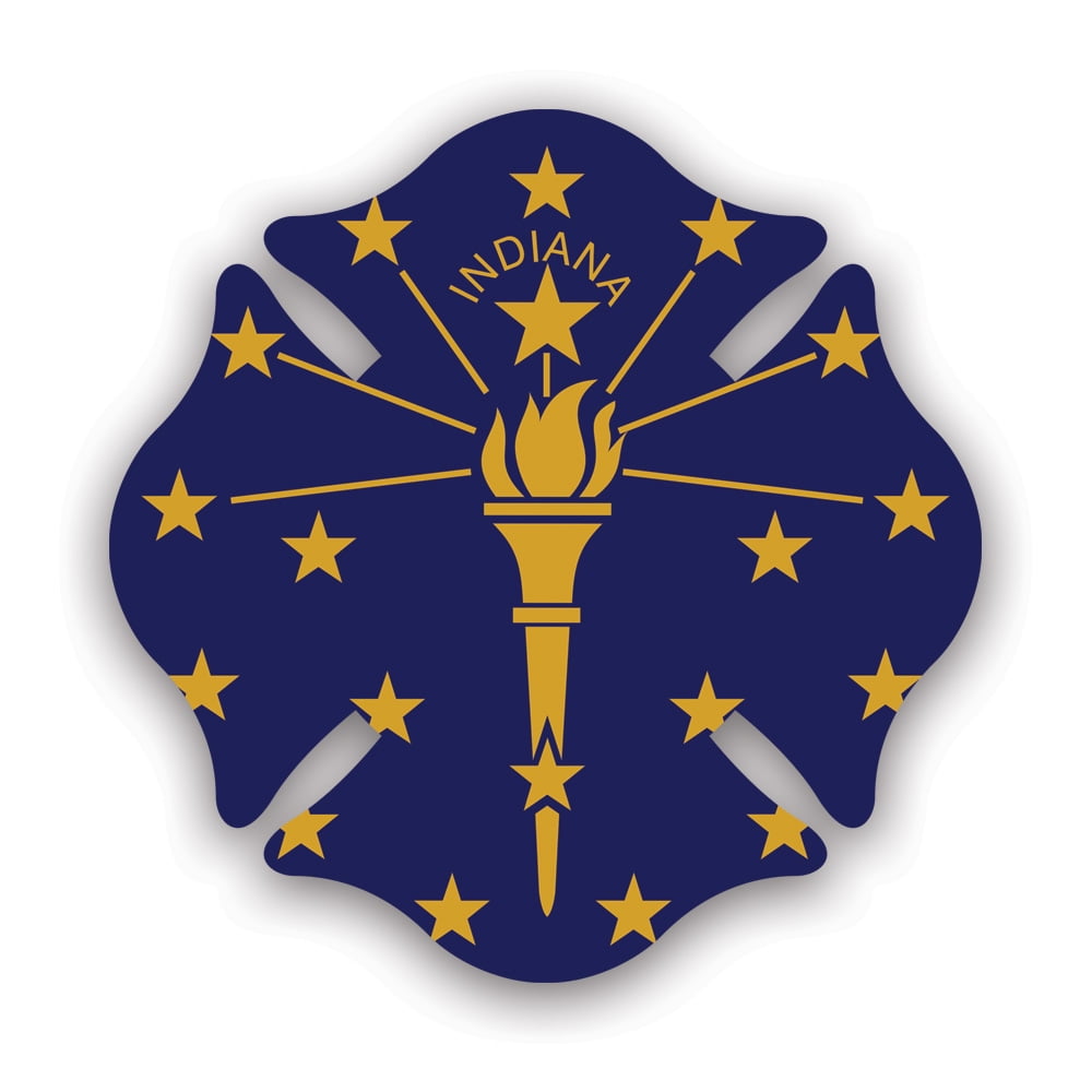 Indiana State Maltese Cross Shaped Sticker Decal - Self Adhesive Vinyl ...