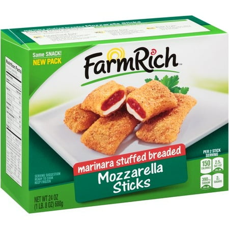 Farm Rich Marinara Stuffed Breaded Mozzarella Sticks, 24 oz - Walmart.com