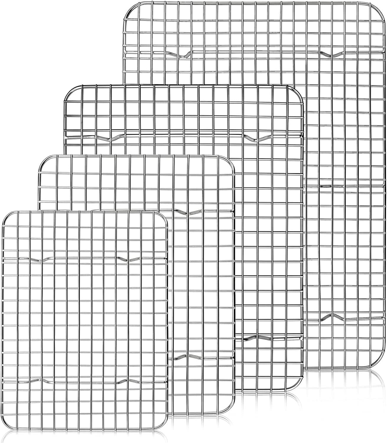 Baking Cooling Racks Set of 4, RUseeN Stainless Steel Cooking Grid Rack ...