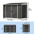 Dextrus 8x4ft Steel Outdoor Storage Shed, Heavy Duty, 3 Lockable Doors ...