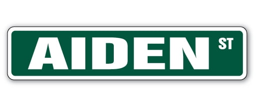 AIDEN Street Sign Childrens Name Room Sign | Indoor/Outdoor | 24" Wide ...