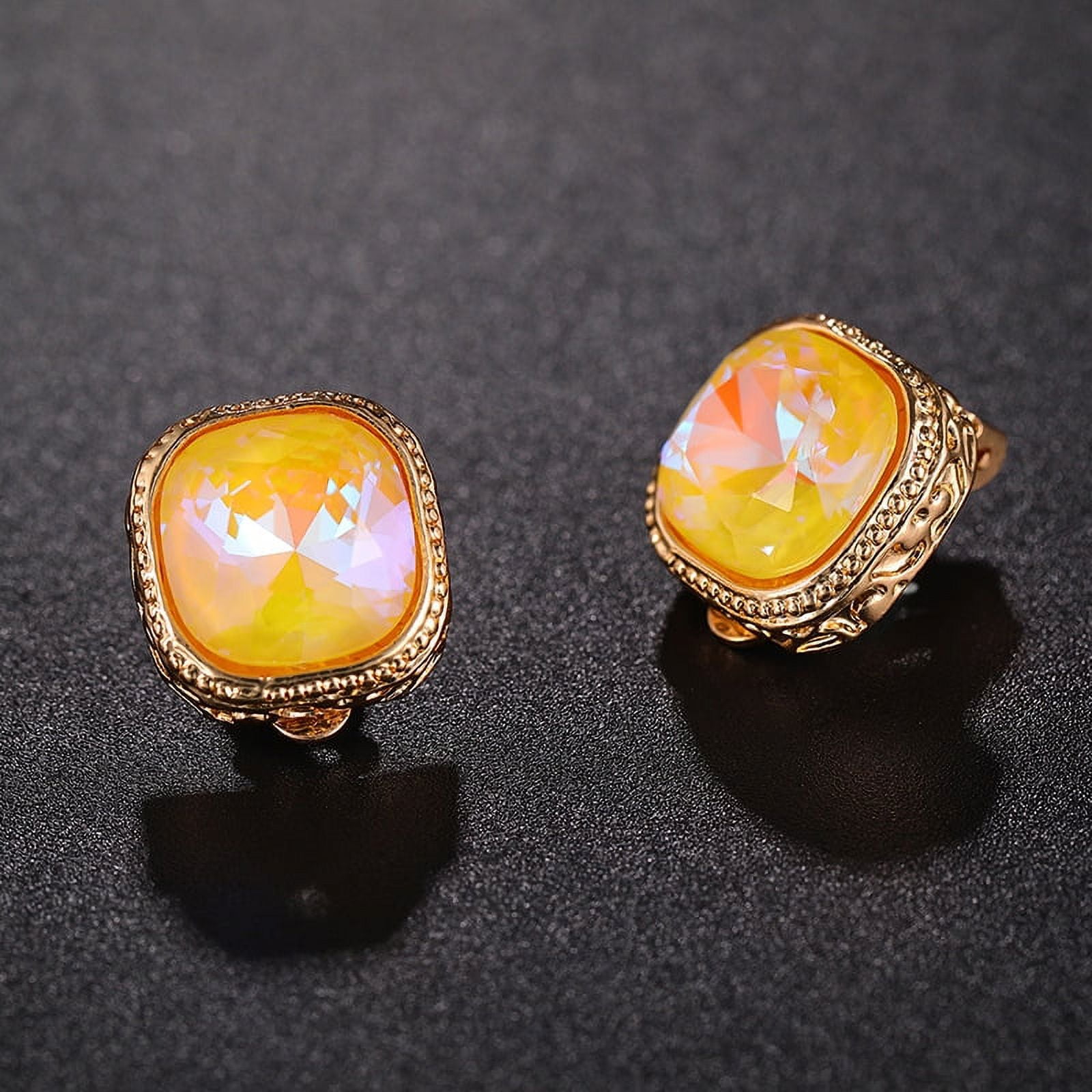 Click here for Zhuge Cubic Zirconia Crystal Clip-On Earrings for... prices