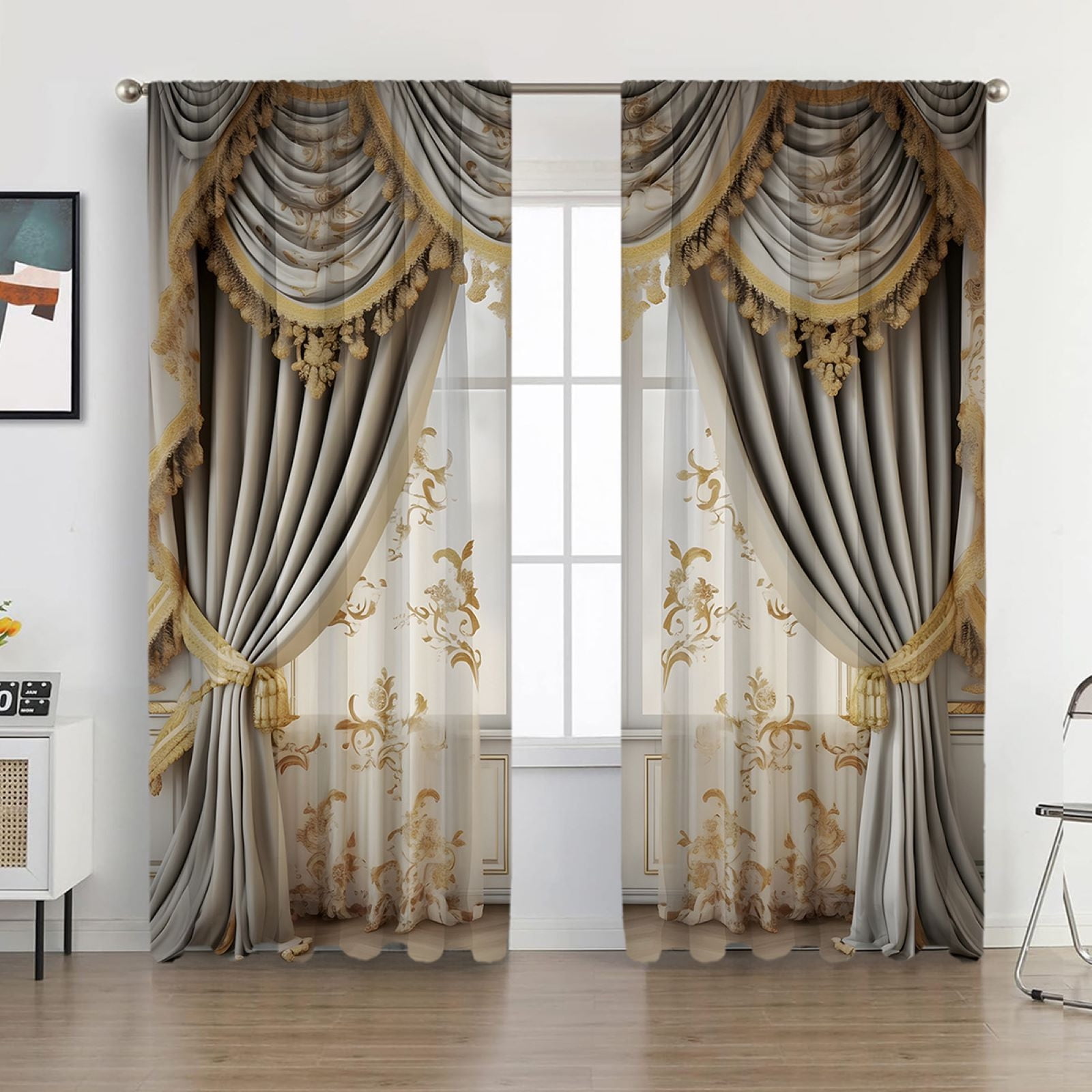 Click here for Boovnll Curtains  2pcs European Curtains And Drape... prices