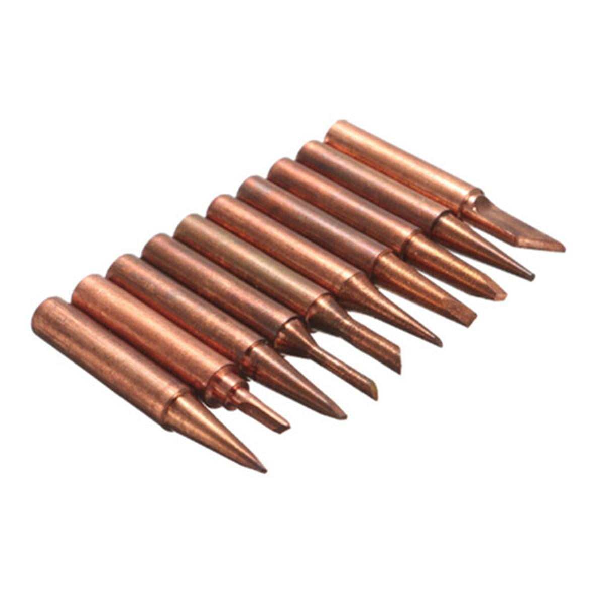 10PCS Copper Soldering Iron Tips Kit 900M-T Series Lead-free Welding ...