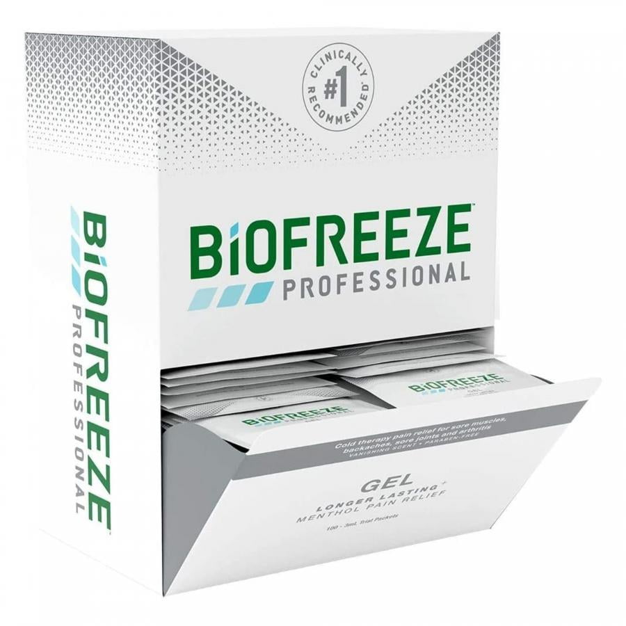 Biofreeze 3.5% Strength Menthol Topical Pain Relief Gel, 3 mL packets, 100 Count - Walmart.com