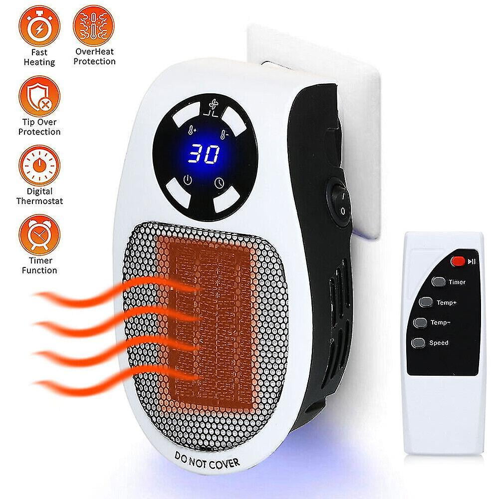 Mini calefactor eléctrico de cerámica de 500 W, portátil, con enchufe y ...