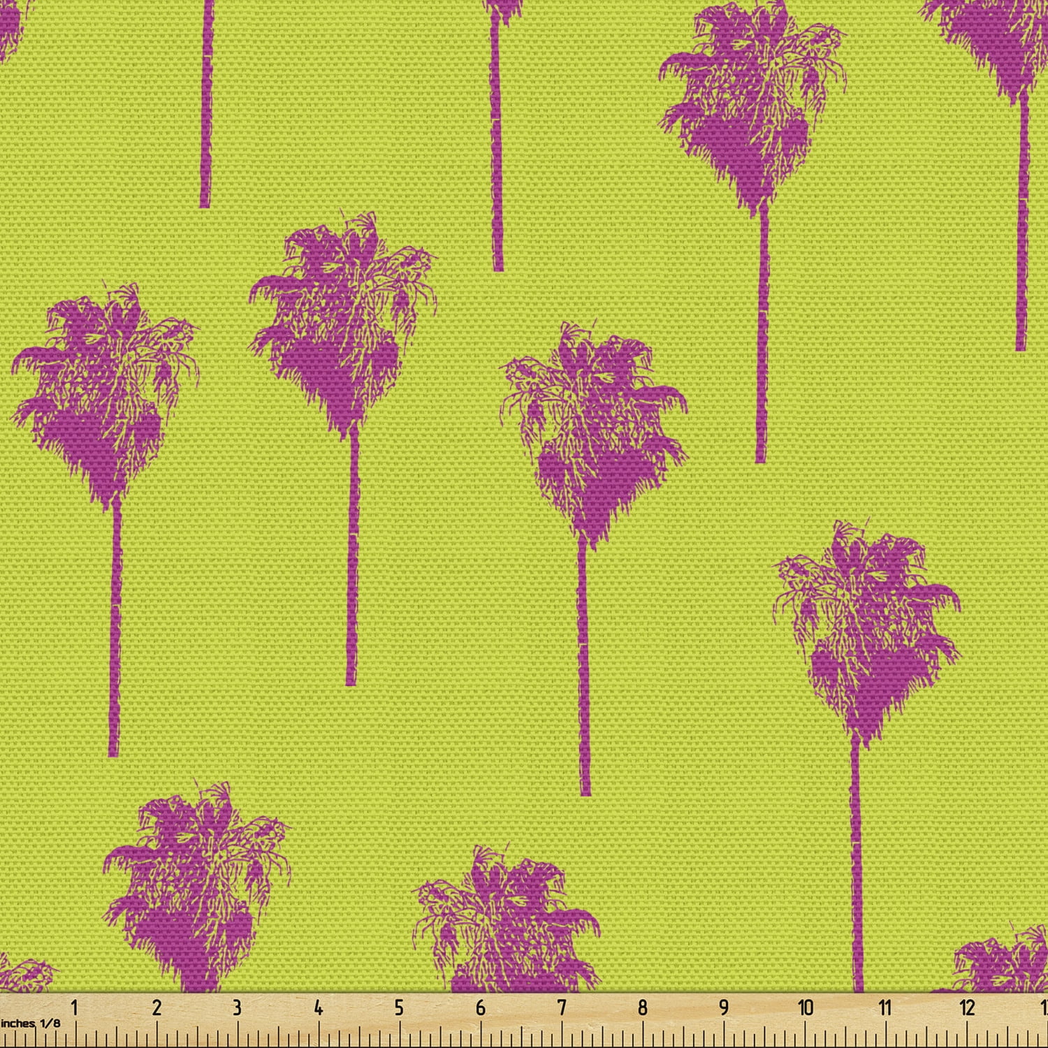 Retro Fabric by the Yard, Repeating Pattern of Palm Tree Silhouettes ...