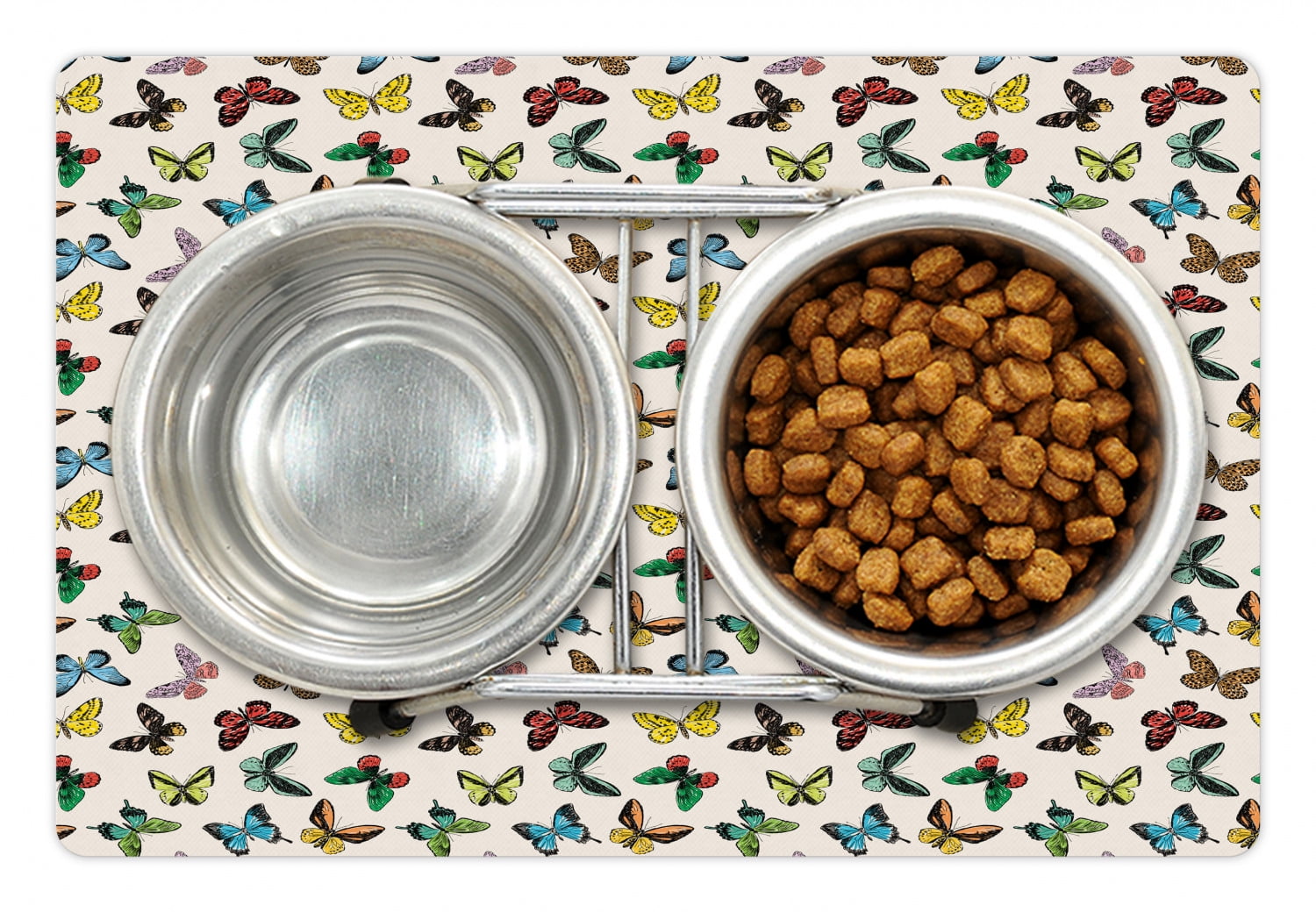 Childish Pet Mat for Food and Water, Various Type of Exotic Butterfly ...