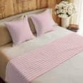 Bed Runner for Cal King Size Bed, Pink Striped 3 Pcs Bedding Runner Set ...