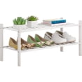 CHISHZL-Bamboo Shoe Rack Stackable Shoe Shelf Storage Organizer for ...