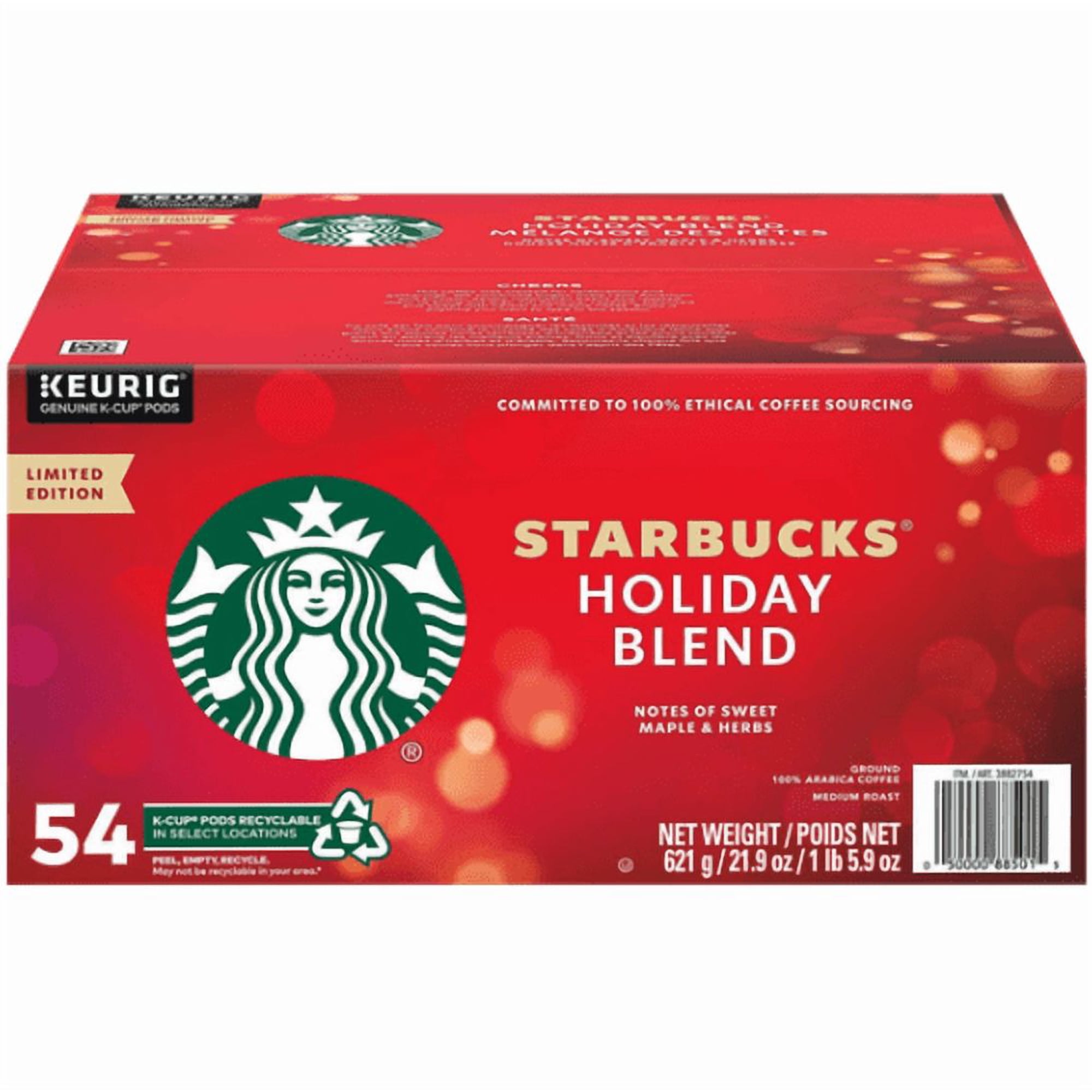 Click here for Starbucks Holiday Blend K-Cup 54 Pack prices