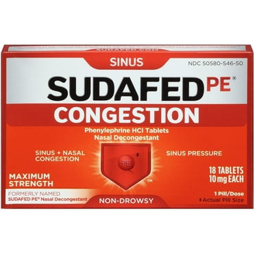 Sudafed PE Head Congestion + Mucus Relief Tablets, Sinus & Headache ...