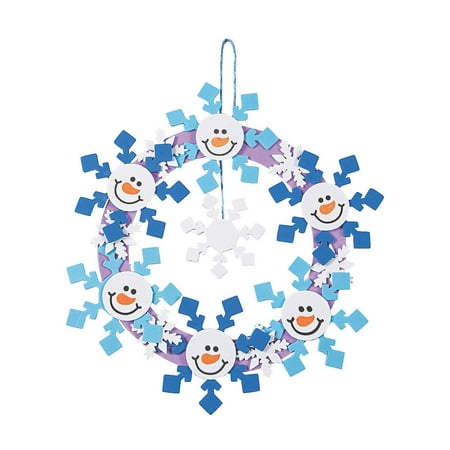 Fun Express Foam Snowman Wreath Craft Kit - Makes 12 - Christmas Crafts ...
