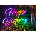 EISRUNGF Smart RGB Happy Birthday Neon Sign – Color Flow, Music Sync ...