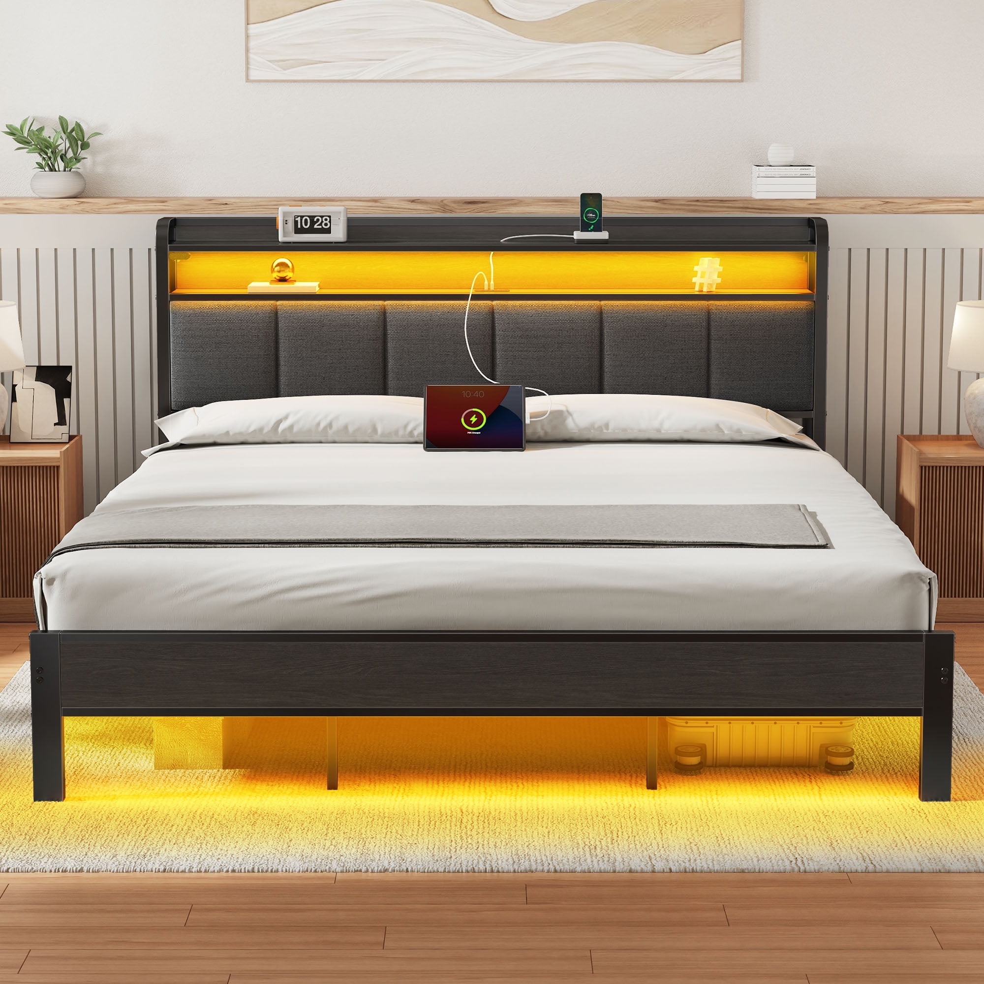 Click here for Greenstell King Size Bed Frame With Storage Headbo... prices