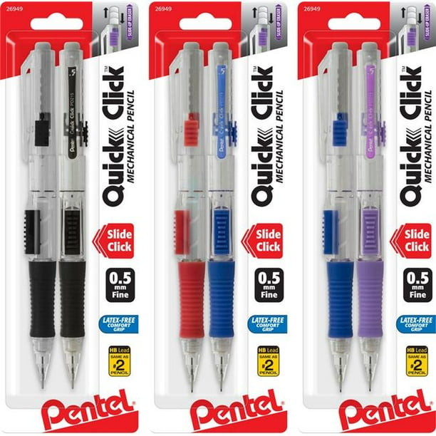 Pentel of America PD215BP2 Quick Click Mechanical Pencil, Asstorted ...
