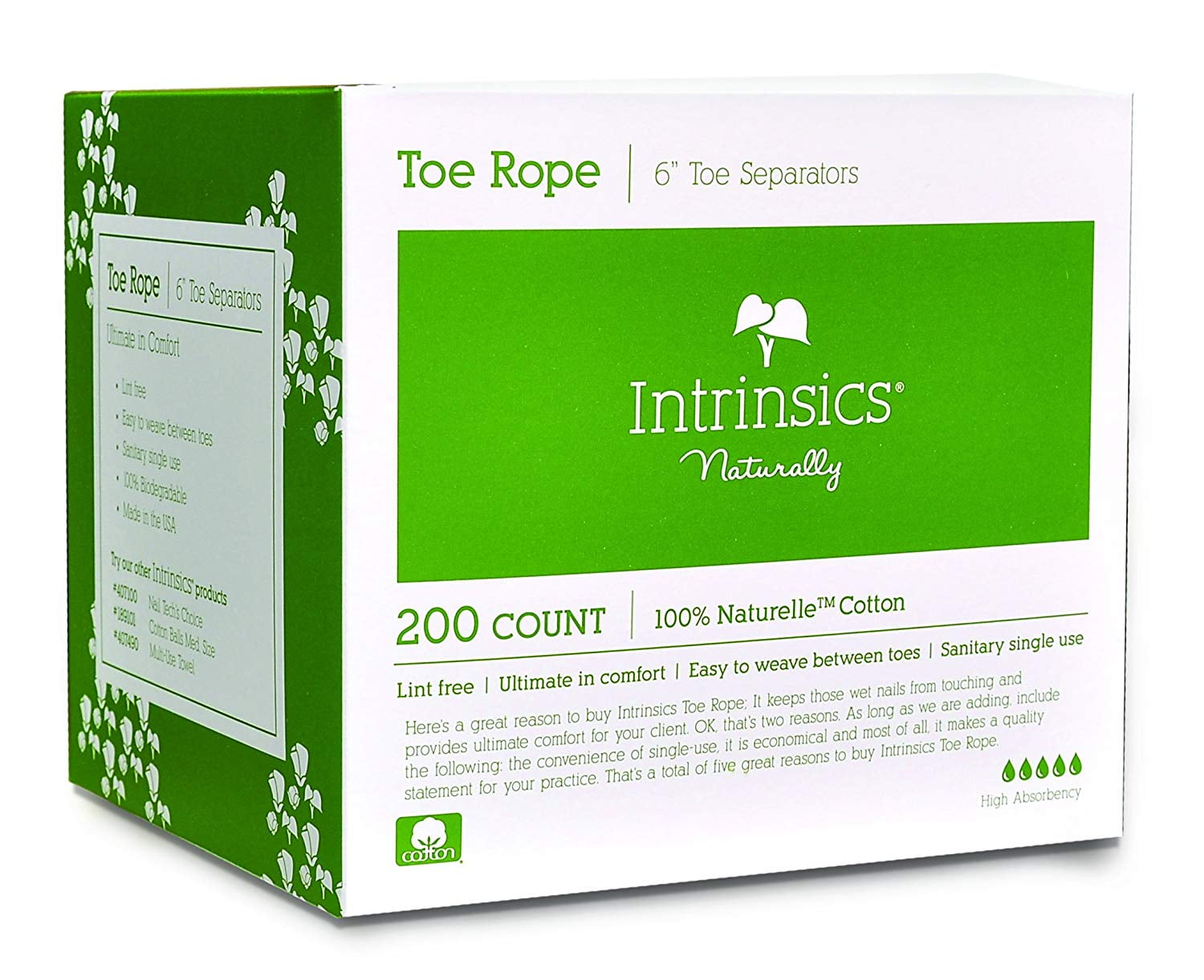 Intrinsics Toe Rope - 6", Cotton Toe Separators, 200 Count - Walmart.com