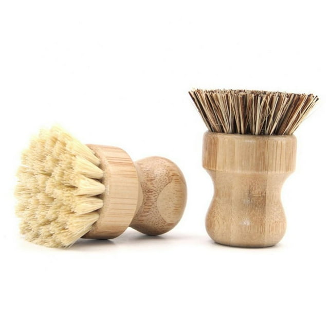 Dish Scrub Brushes, Kitchen Wooden Cleaning Scrubbers for Washing Cast ...