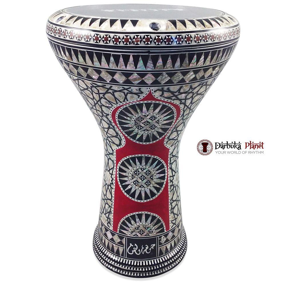 The 17'' Egyptian Red Spider Mother of pearl Gawharet El Fan Darbuka ...