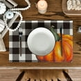 Sm:)e Farmhouse Buffalo Plaid Maple Leaves Pumpkin Placemats 4 Set 12 x ...