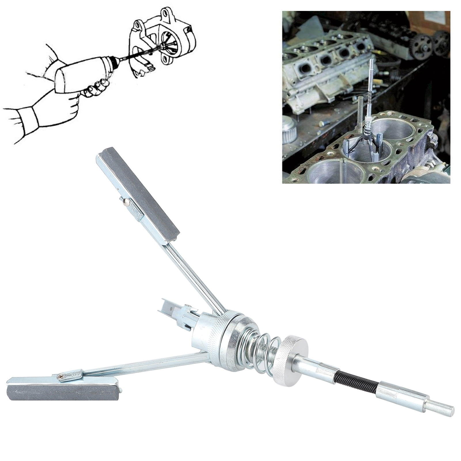 Ccdes Cylinder Honing Tool,3 Jaws Cylinder Honing Tool Flexible Shaft ...