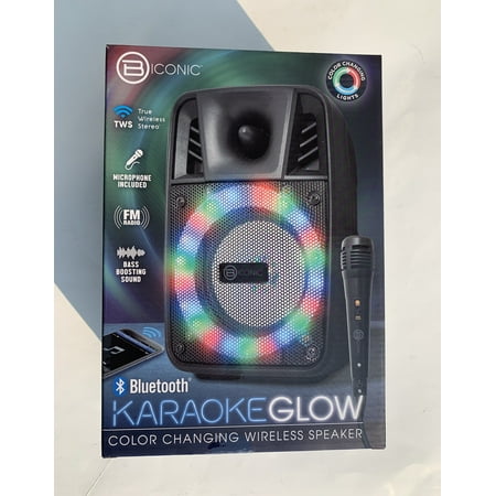 Biconic BC-AU-BS-201-BK KARAOKEGLOW Color Changing Bluetooth Wireless ...