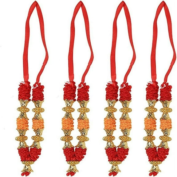 Set of 4 Artificial Flowers Ribbon Garland Haar Mala for Idol-Mala for ...
