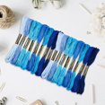 2 Bags 6-Ply Cotton Embroidery Floss stitch Threads for DIY Sewing Blue ...