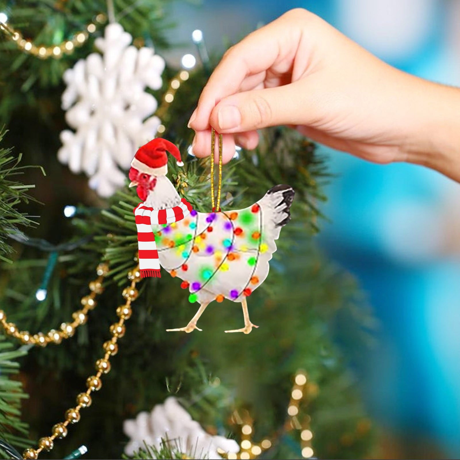 Click here for Vivavault Festive Chicken Ornament For Holiday Tre... prices