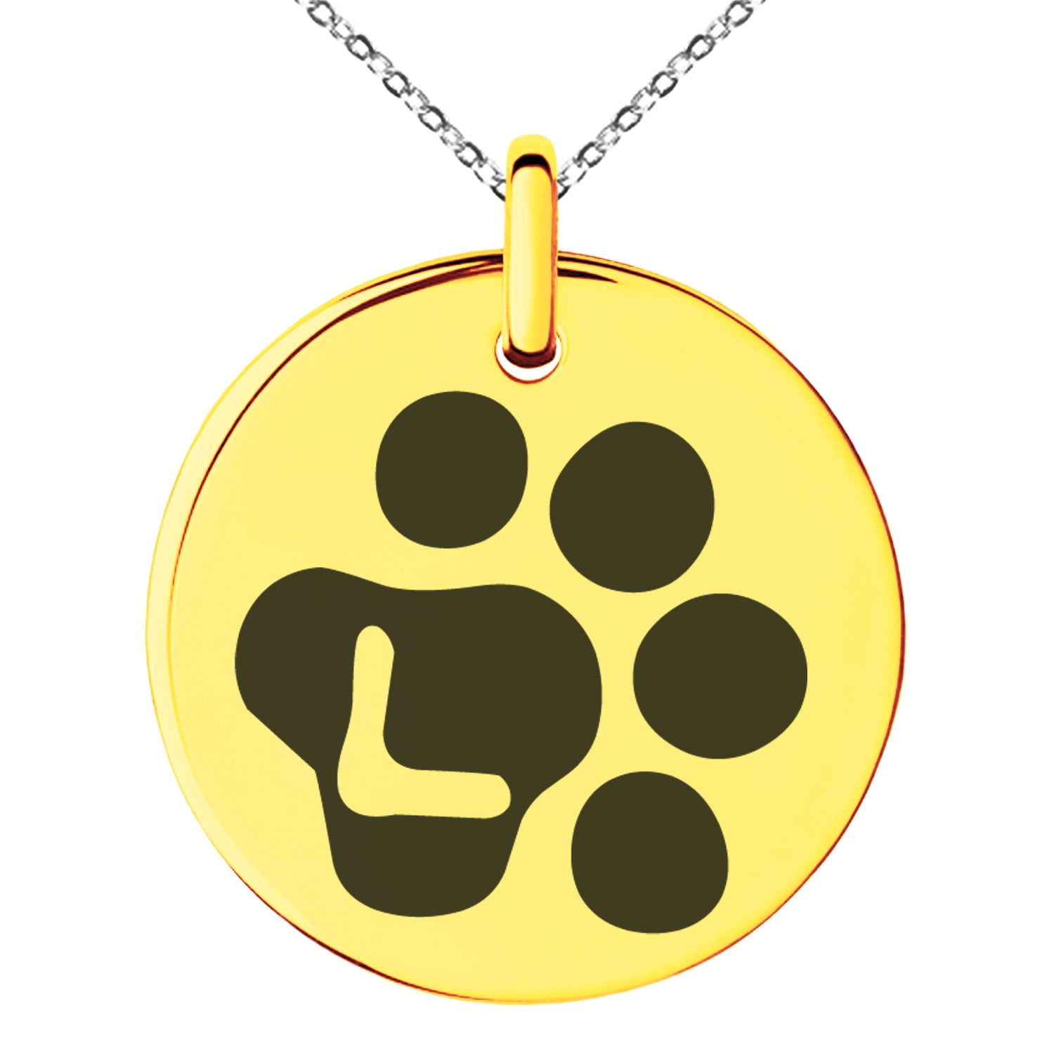 Stainless Steel Letter L Initial Cat Dog Paws Monogram Engraved Small ...