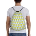 Drawstring Backpack - Light Bulb Pattern yellow Splash Proof Small ...